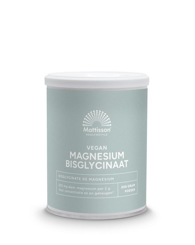 Mattisson Magnesium bisglycinaat poeder 11% elem magnesium - Trade Med